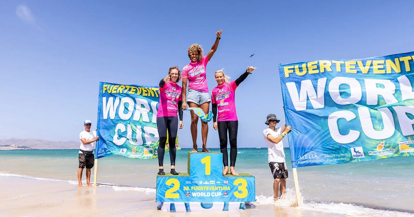 The Starboard Dream Team on the Podium in Fuerteventura